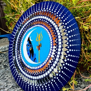 Mandala Art Wall Decor, Shiv Ji in Mandala Art, Lippan Art 12 Inch ...