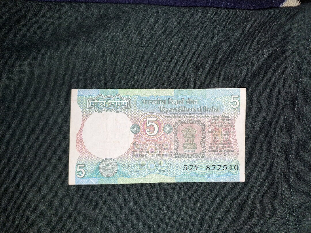 5 Rupee Notes Set of 6 Governors, Circulated Five Rupees Notes ...