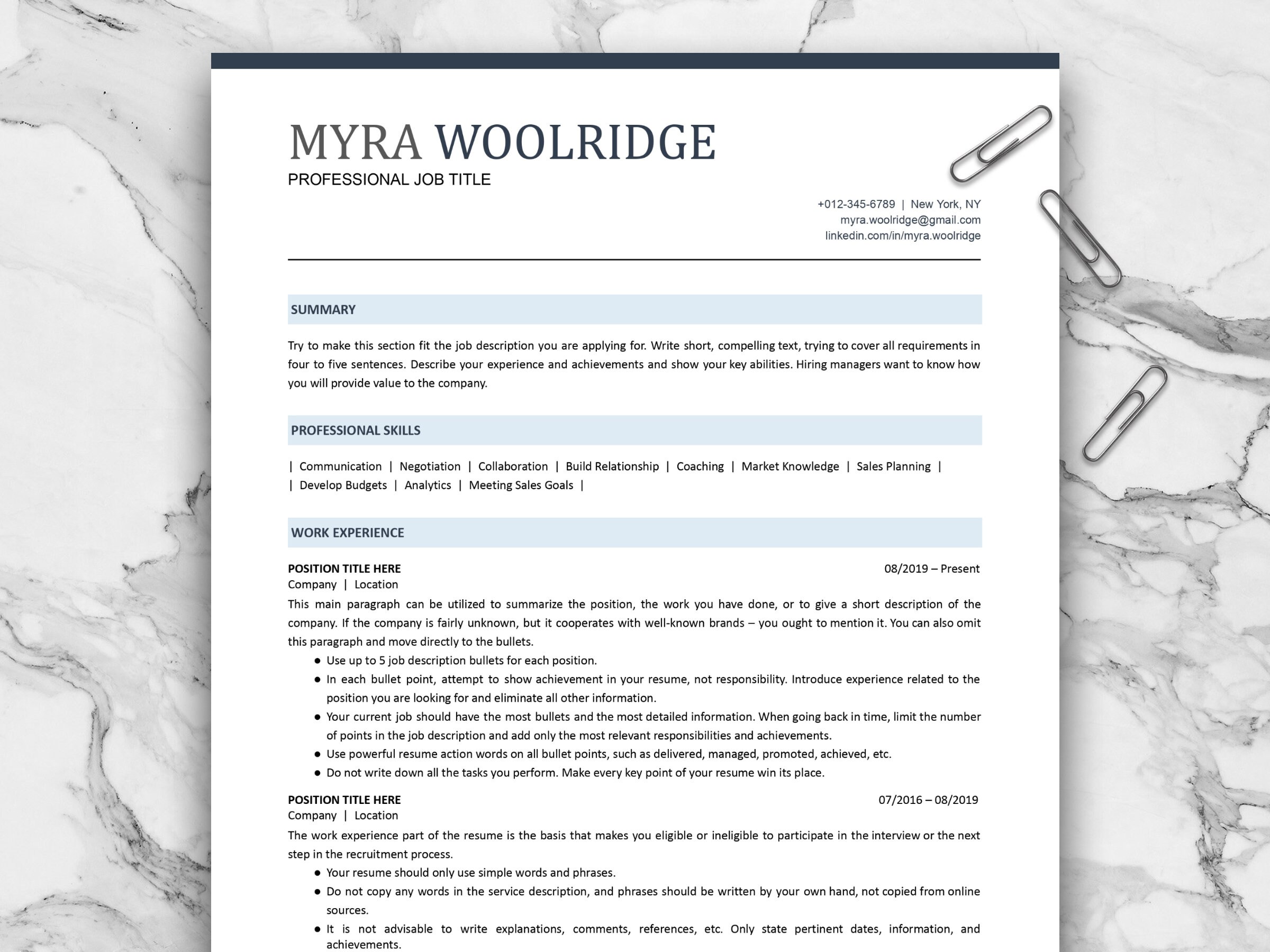 Resume Template Google Docs CV Template Google Docs ATS - Etsy