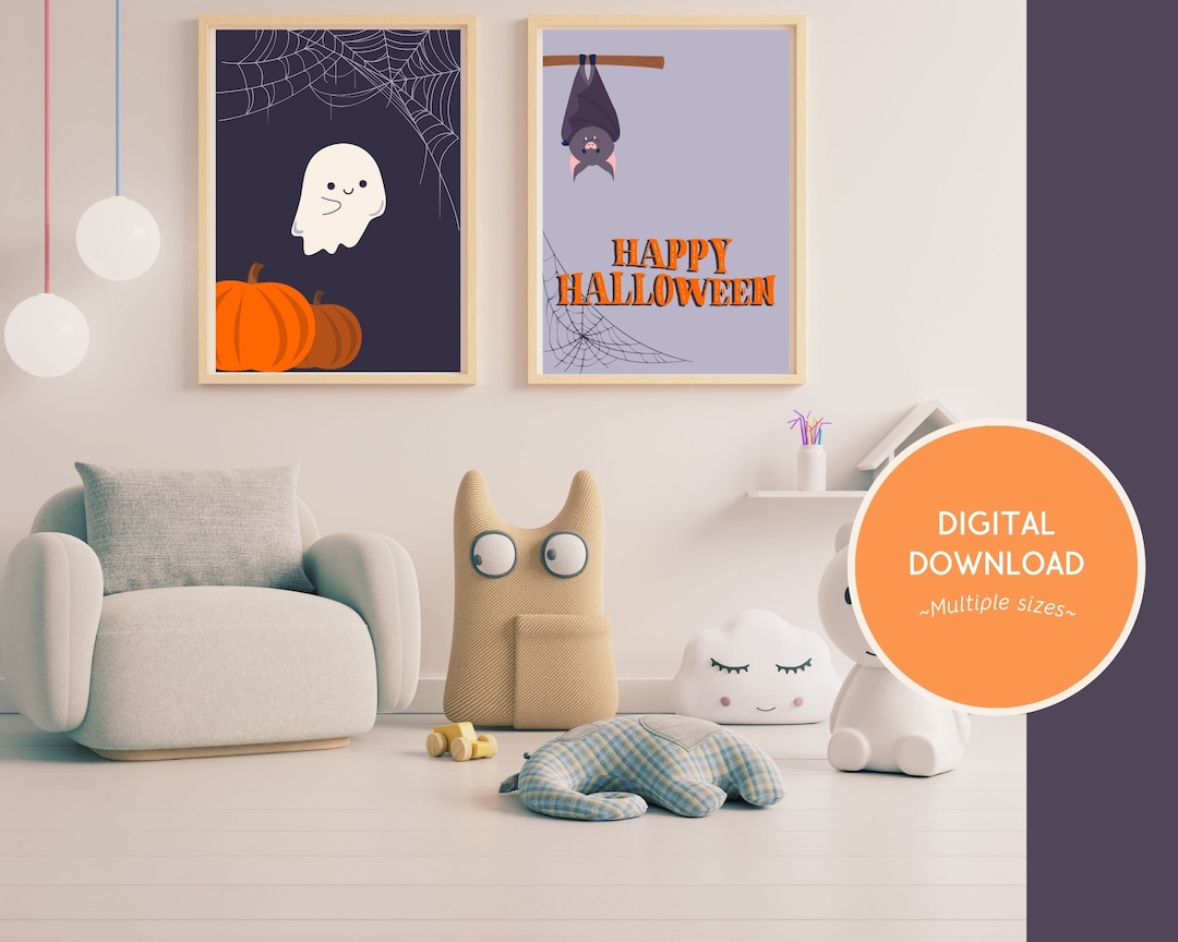 Wall Art Halloween Printable Nursery Room Wall Art Halloween - Etsy