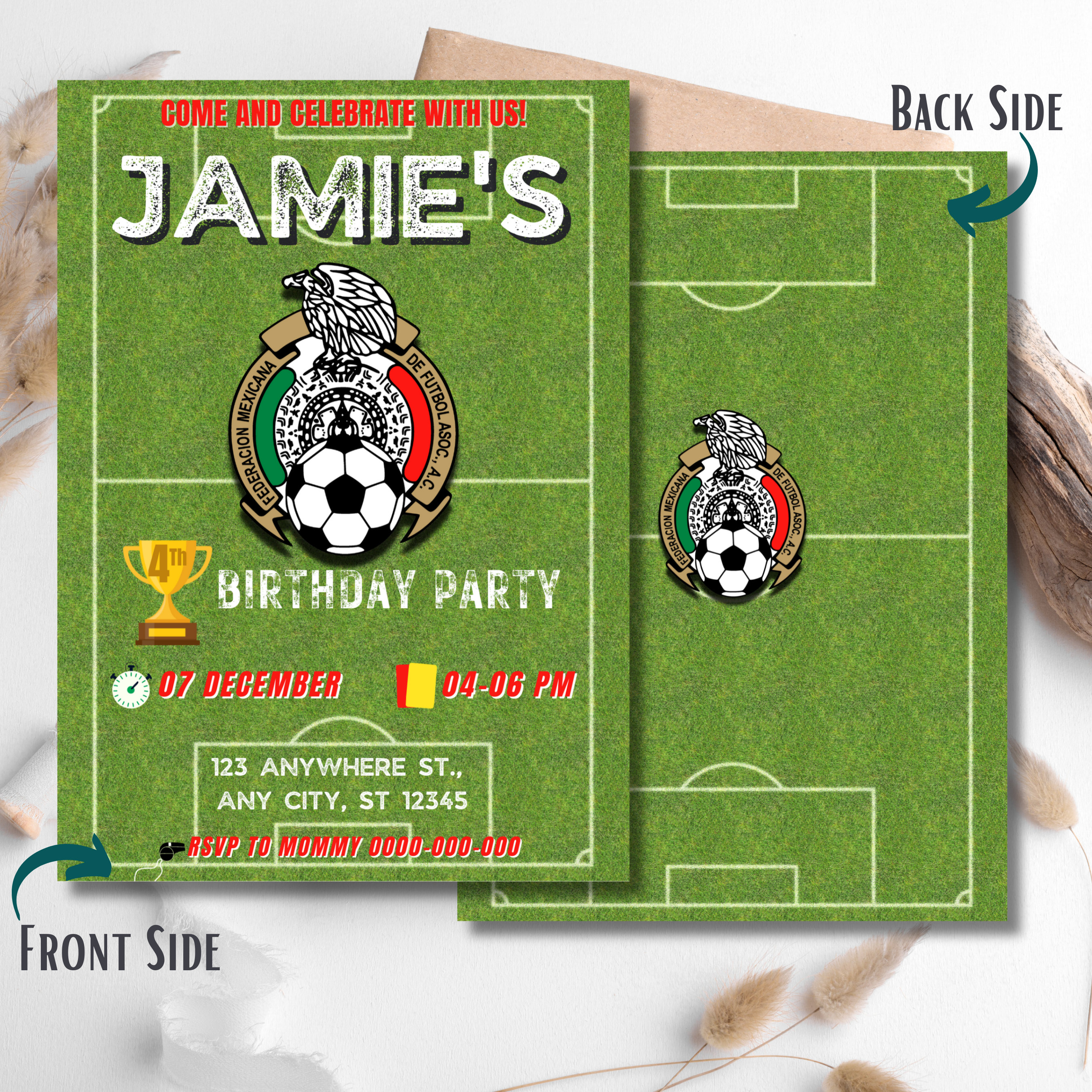 Soccer Invite Birthday Soccer Invitation Fútbol Mexicano, Soccer ...