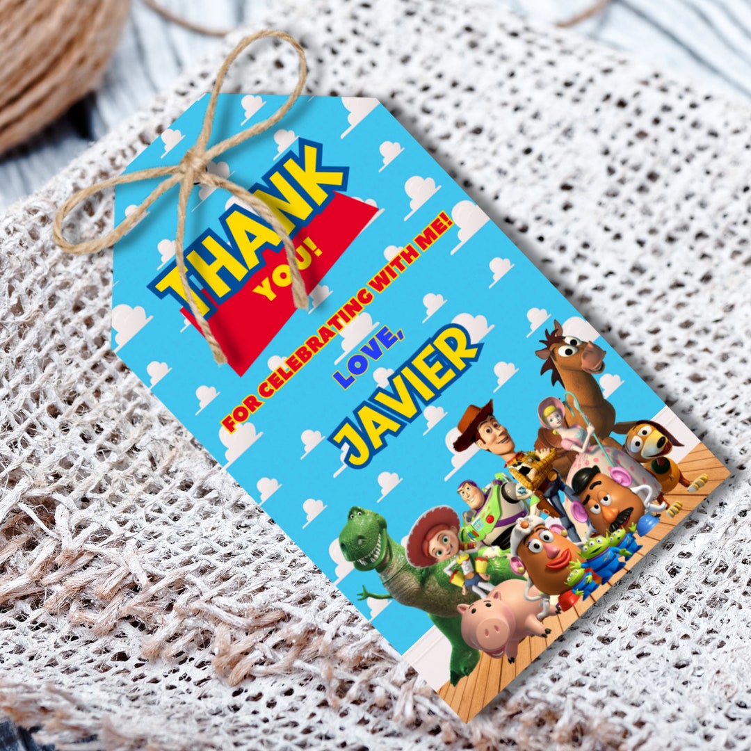 Toy Story Thank You Tag Template: Editable Birthday Gift Tags (digital ...