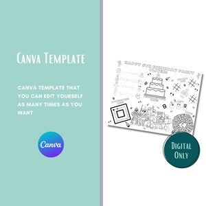 Birthday Placemat | Custom Activity Sheet | Printable Birthday Party ...