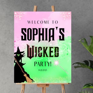Wicked Birthday Welcome Sign | Editable Template | Digital Download ...