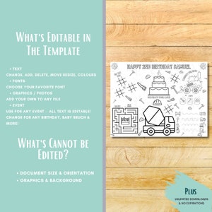 Construction Coloring Pages | Party Activity | Placemat Coloring Page ...