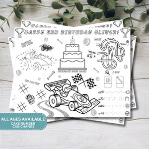 Cars Birthday Activity | Kids Coloring Page | Party Activity ...