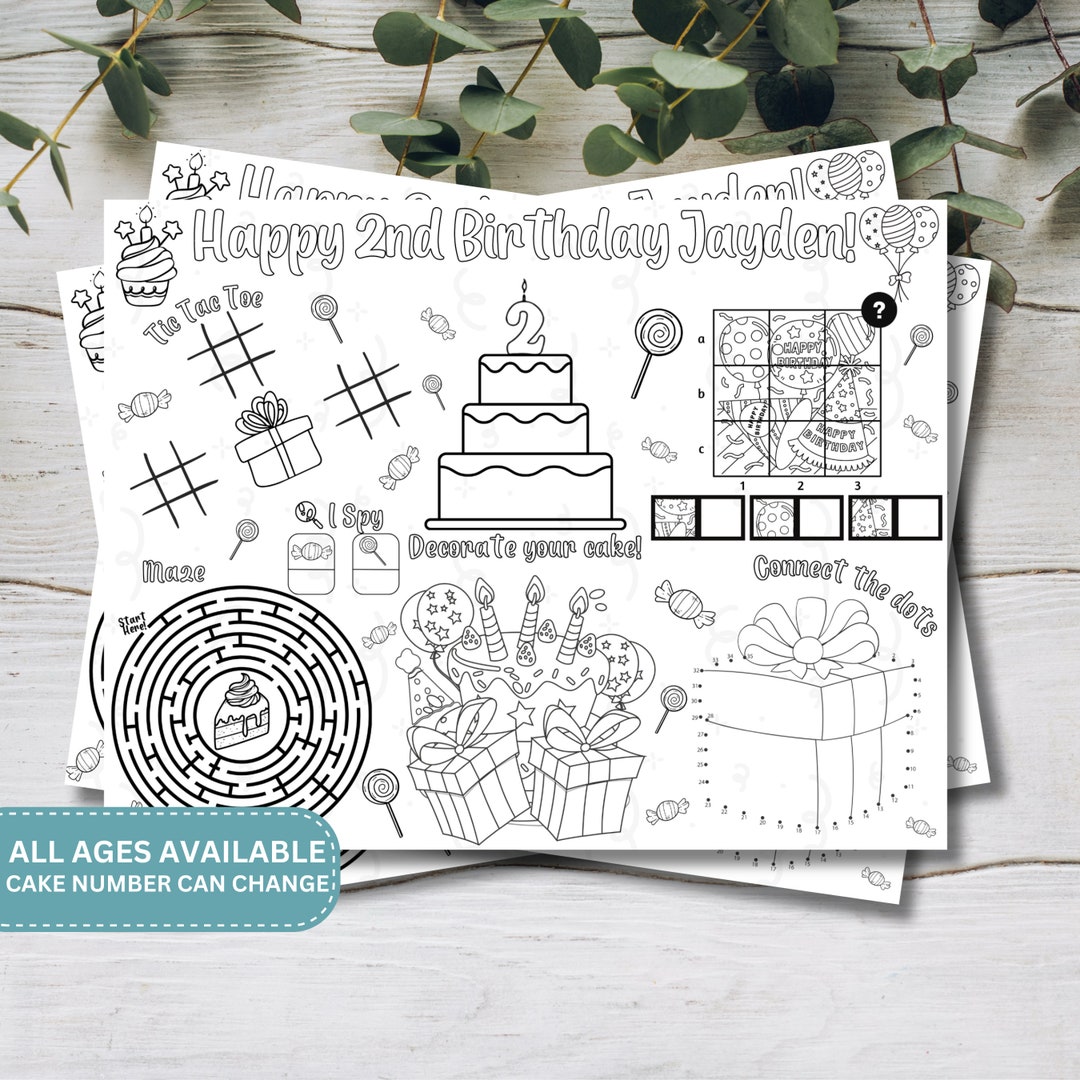 Birthday Coloring Page for Kids | Printable Custom Birthday Coloring ...