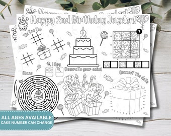 Birthday Coloring Page for Kids Printable Custom Birthday Coloring ...