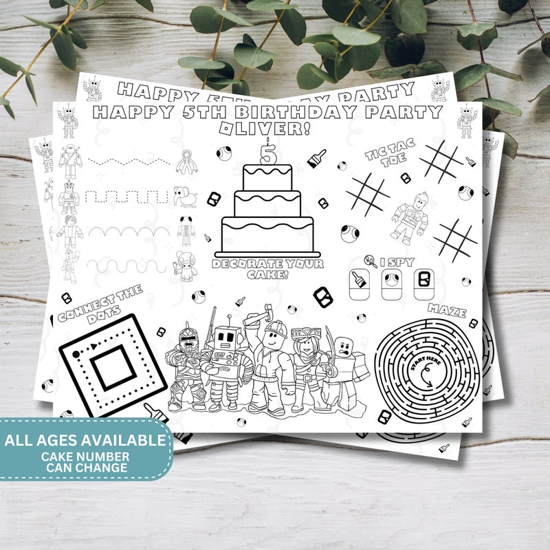 Roblox Placemat Printable - Etsy