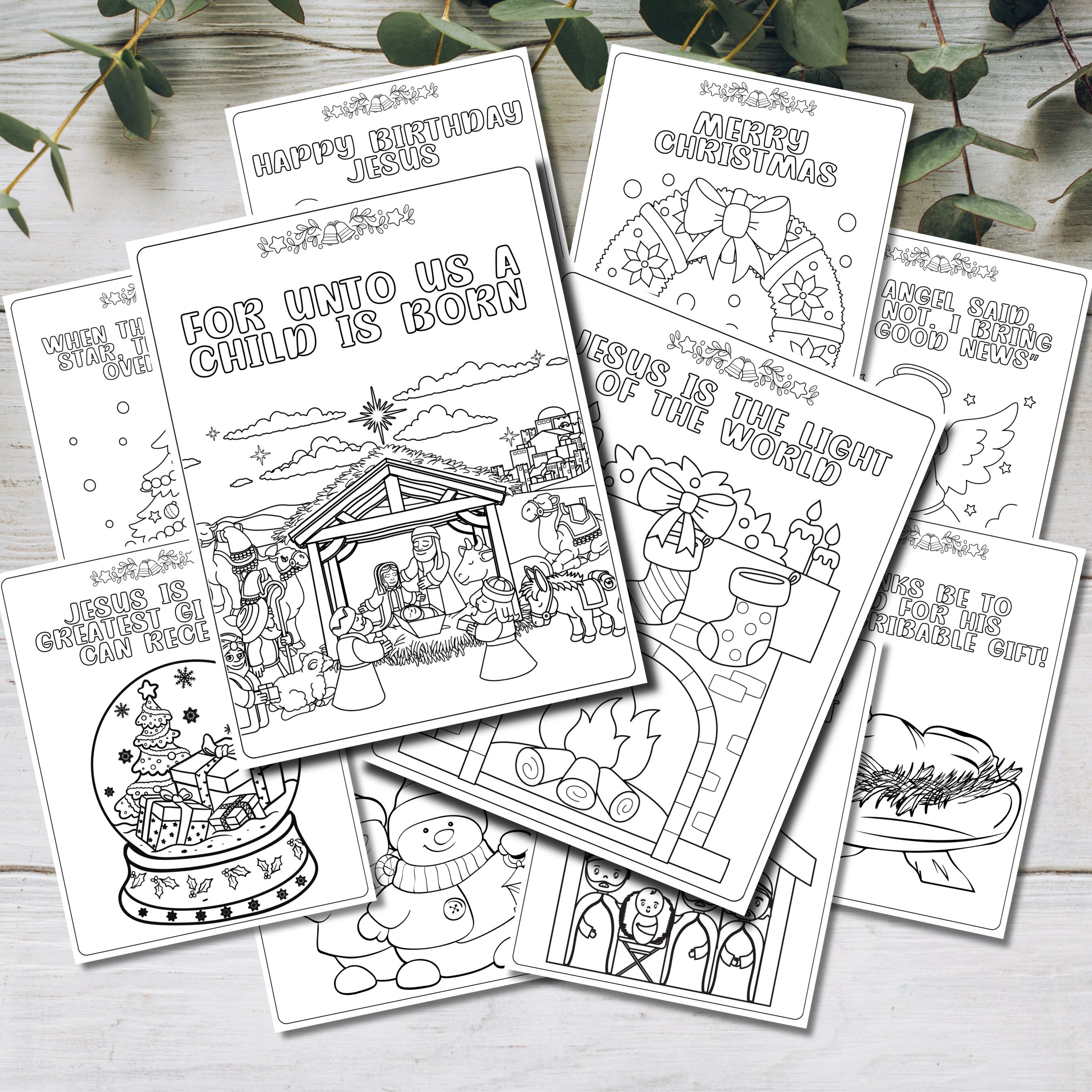 Nativity Coloring Sheet the Christmas Story Instant Download Kids ...