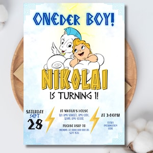 Hercules Invitation | Instant Download | Kids Party | Prince Birthday ...