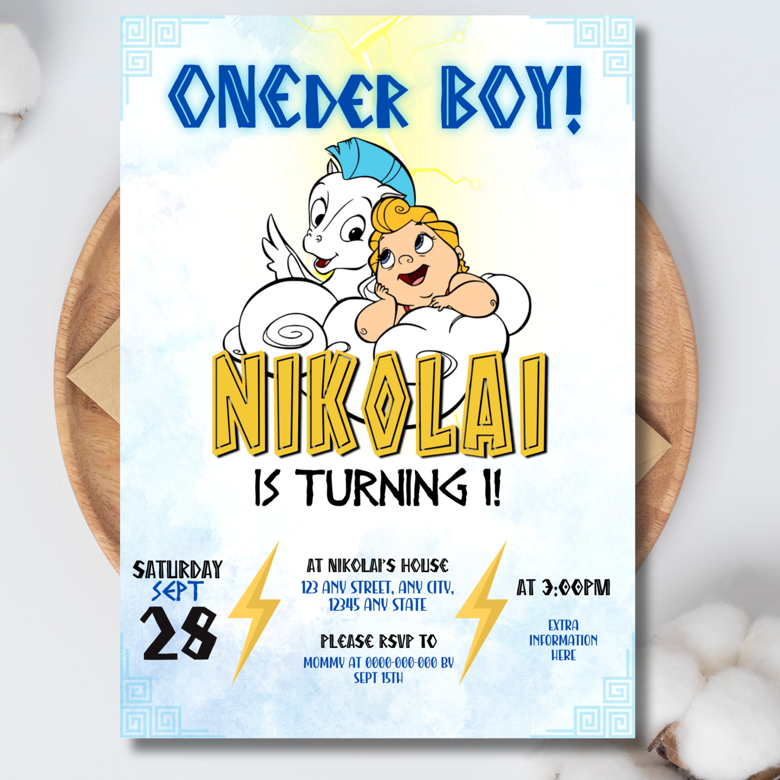 Hercules Birthday Invitation: Prince Party Decor (instant Download) - Etsy