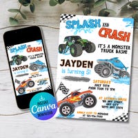 Monster Truck Birthday Invitation: Monster Jam Party - Etsy
