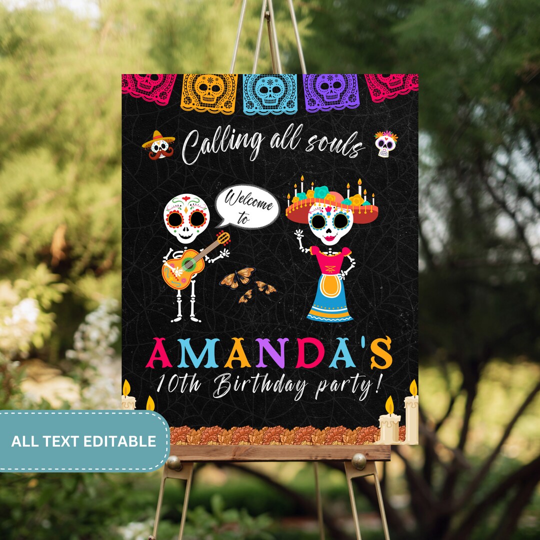 Day of the Dead Welcome Sign | Dia De Los Muertos Welcome Sign | Dia De ...