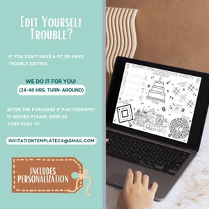 Birthday Placemat | Custom Activity Sheet | Printable Birthday Party ...