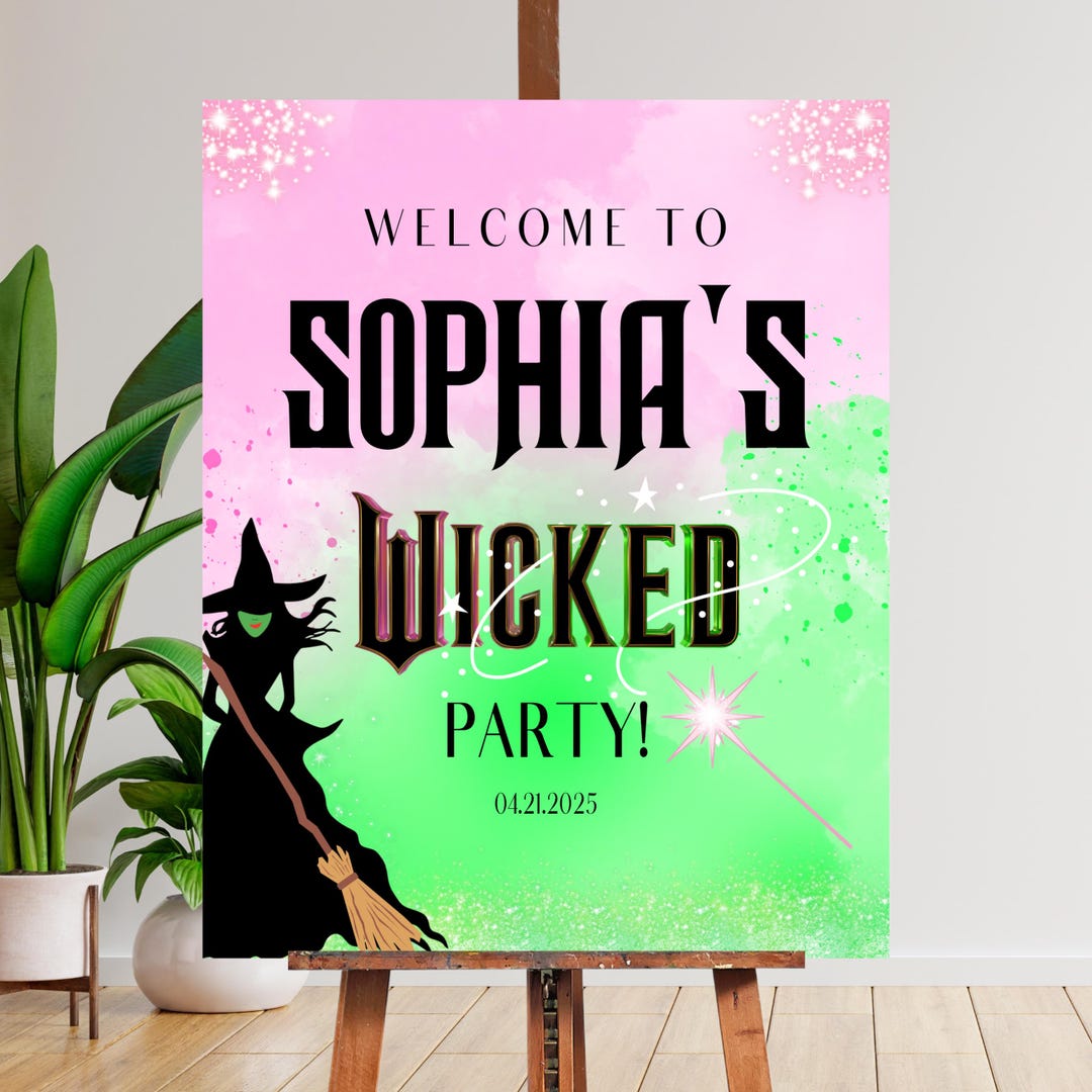Wicked Birthday Welcome Sign | Editable Template | Digital Download ...