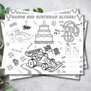 Cars Birthday Activity | Kids Coloring Page | Party Activity ...