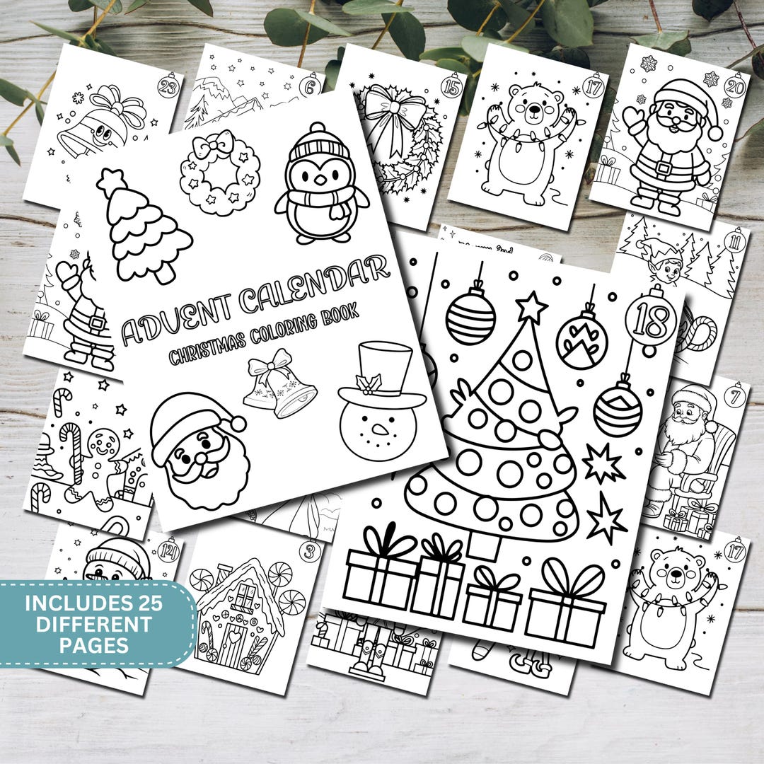 Advent Calendar Coloring Pages | Printable Christmas Countdown | Fun ...