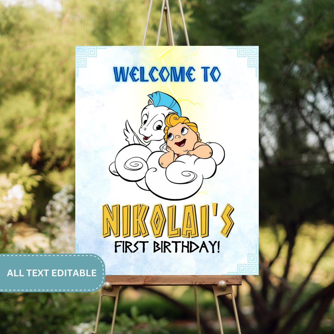 Baby Hercules Welcome Sign | Hercules Baby Shower Invitation | Hercules ...