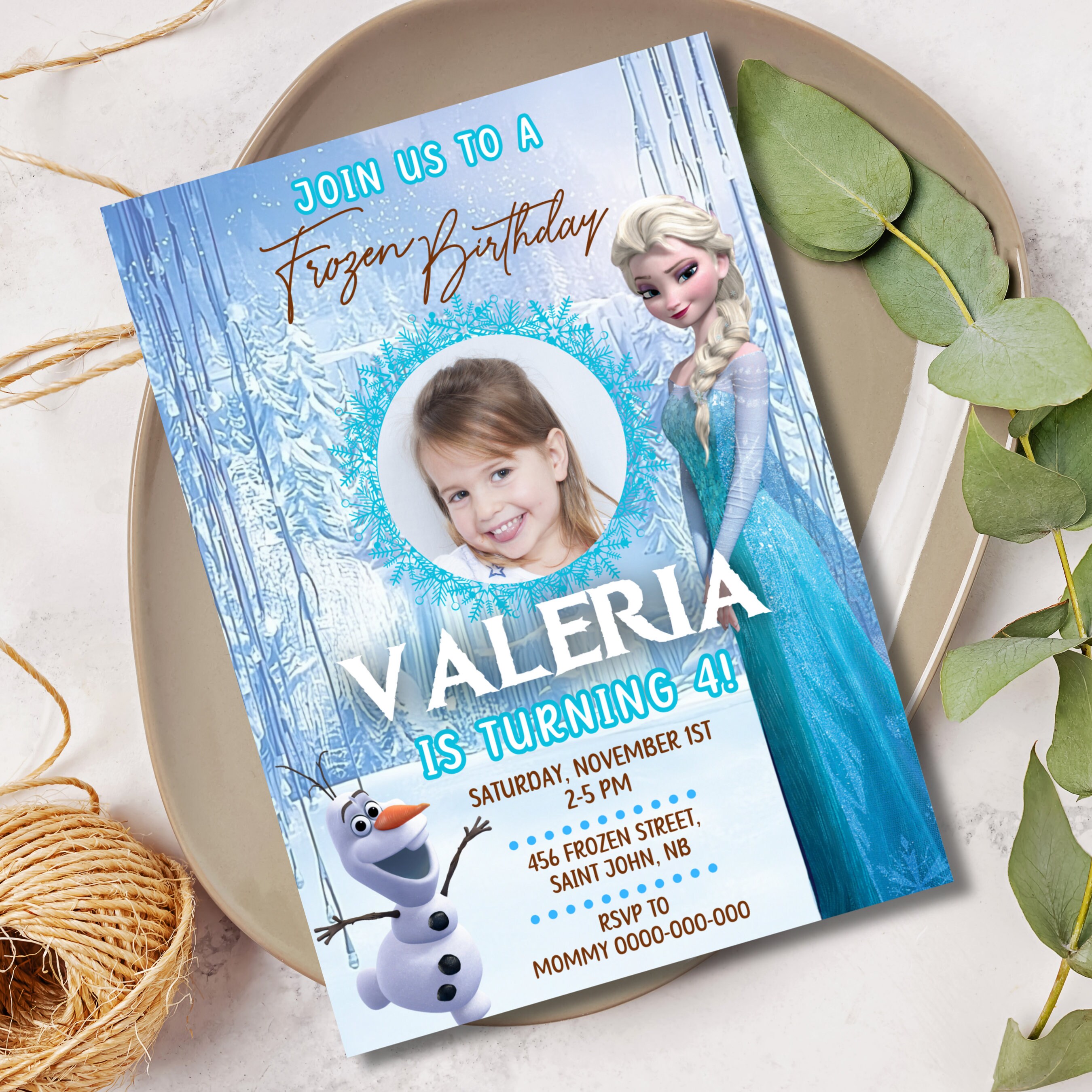 Editable Frozen Birthday Invitation Template: Elsa Party (digital ...