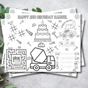 Construction Coloring Pages | Party Activity | Placemat Coloring Page ...