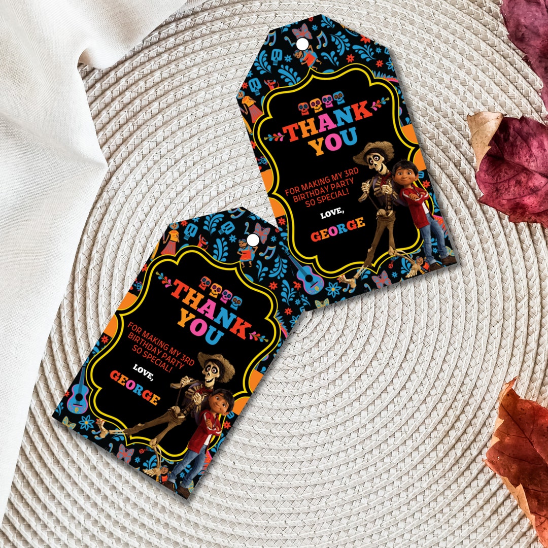 Editable Coco Birthday Thank You Tag: Fiesta Party (digital Download ...