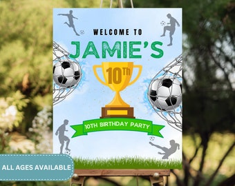 Soccer/football Welcome Poster Digital Download Birthday Welcome Sign ...