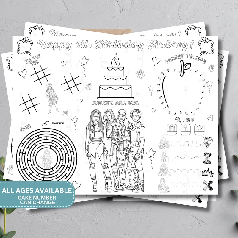 Descendants Rise of Red Coloring Pages - Etsy