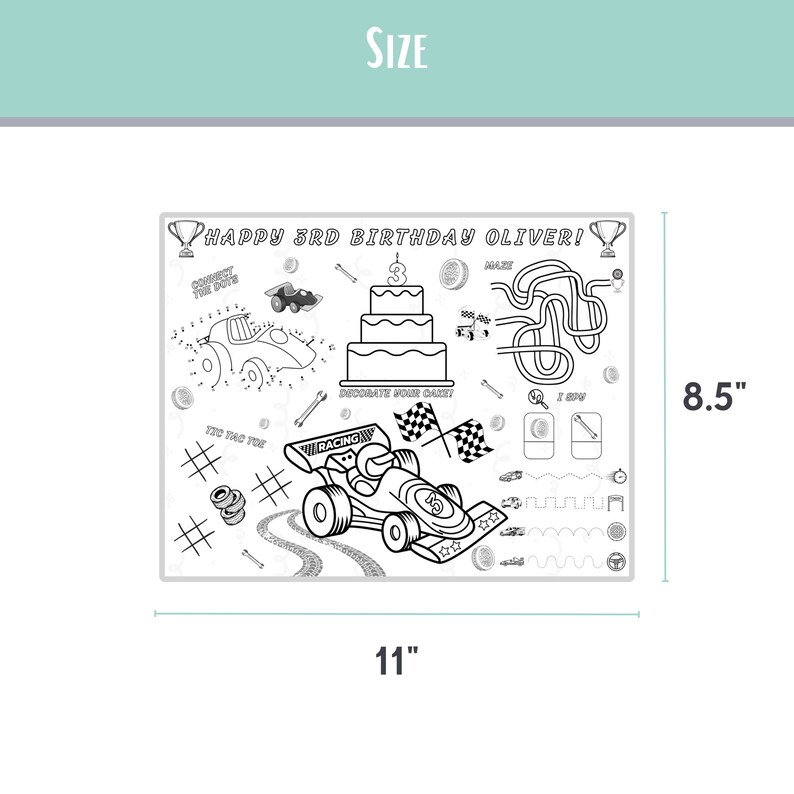 Cars Birthday Coloring Page: Formula 1 Party Activity (digital File) - Etsy