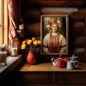 Slavic Art Print DEVANA Vintage Portrait Slavic Goddess Slavic ...