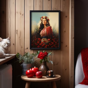 Slavic Art KRASAVA | Vintage Portrait of Slavic Girl | Folk Flowers ...