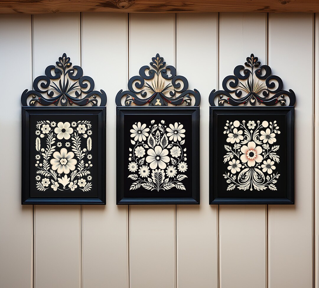 Folk Flower Art Prints: Vintage Slavic Botanical Set (digital Download ...