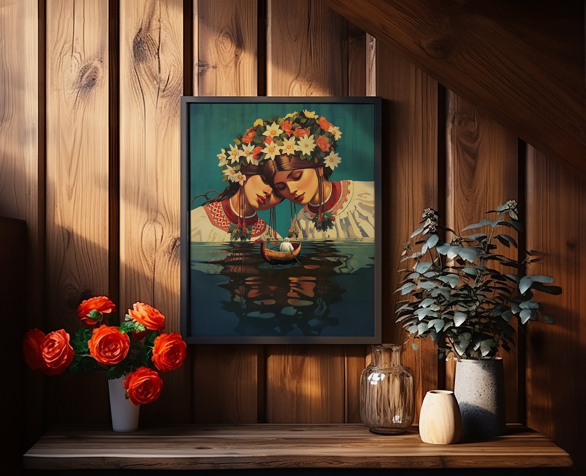 Slavic Art Print: Rus Maidens, Vintage Folk Art (digital Download) - Etsy