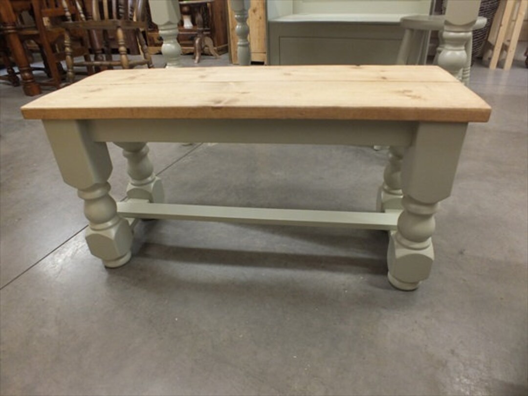 3' Painted Low Bench With Reclaimed Seat Bespoke Sizes & Colours ...