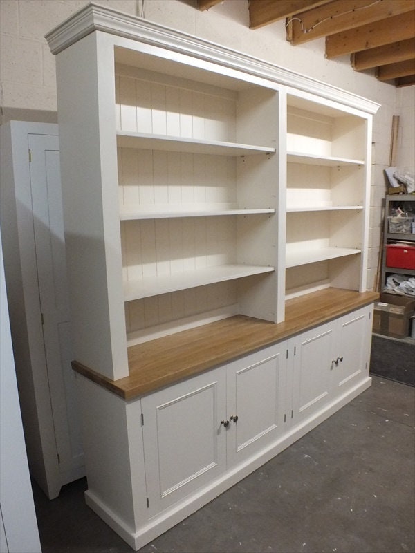 Rutland Painted 4 Door Open Top Library Unit With Oak Top- Bespoke ...