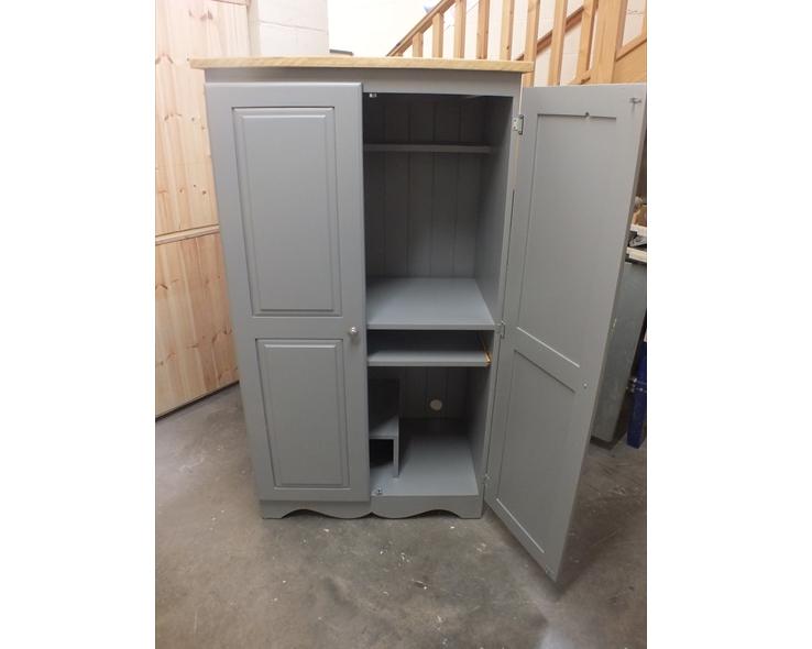 Chase Painted Hideaway Computer Cupboard With Reclaimed Top- Bespoke ...