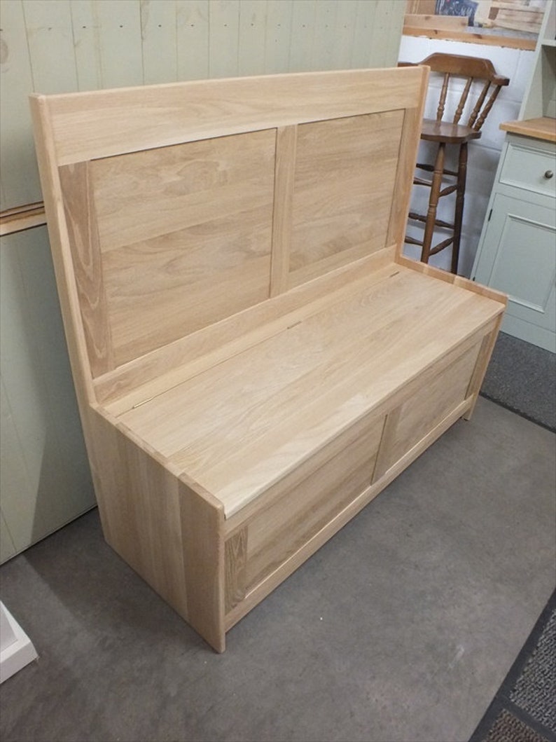 00% Solid Oak 4ft Shaker Style Monks Bench- Bespoke Sizes & Colours Available - Etsy UK