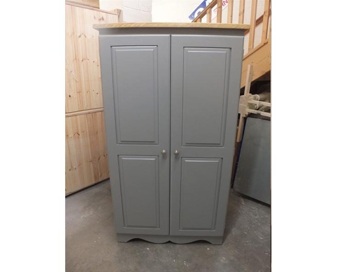 Chase Painted Hideaway Computer Cupboard With Reclaimed Top- Bespoke ...