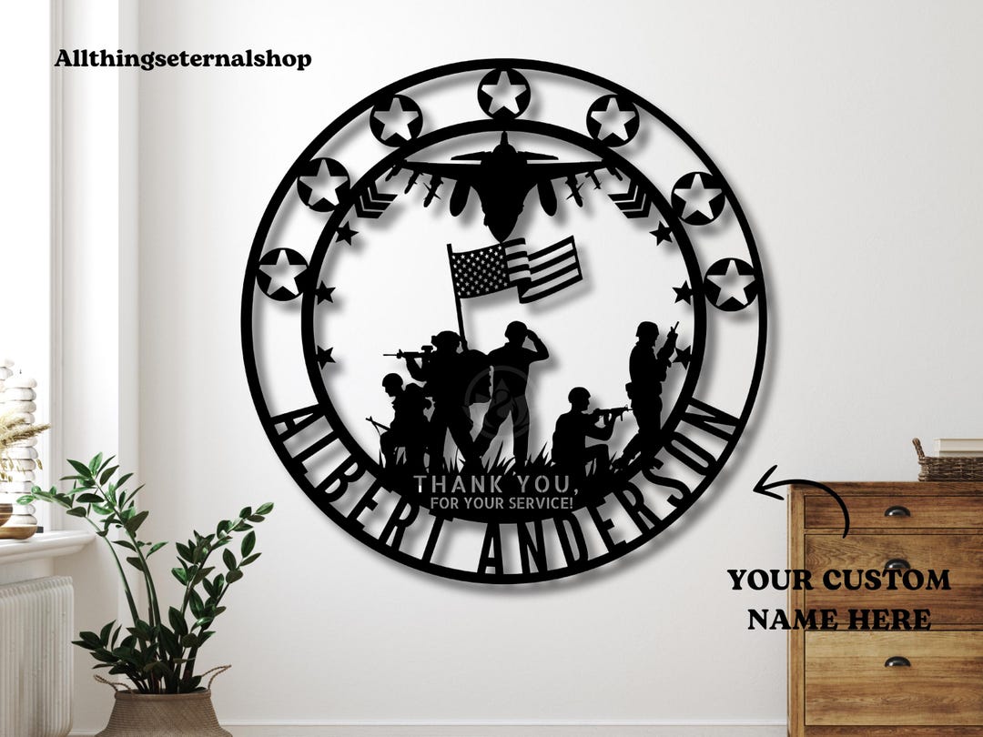 Custom Military Metal Wall Art: Veteran Tribute Decor - Etsy