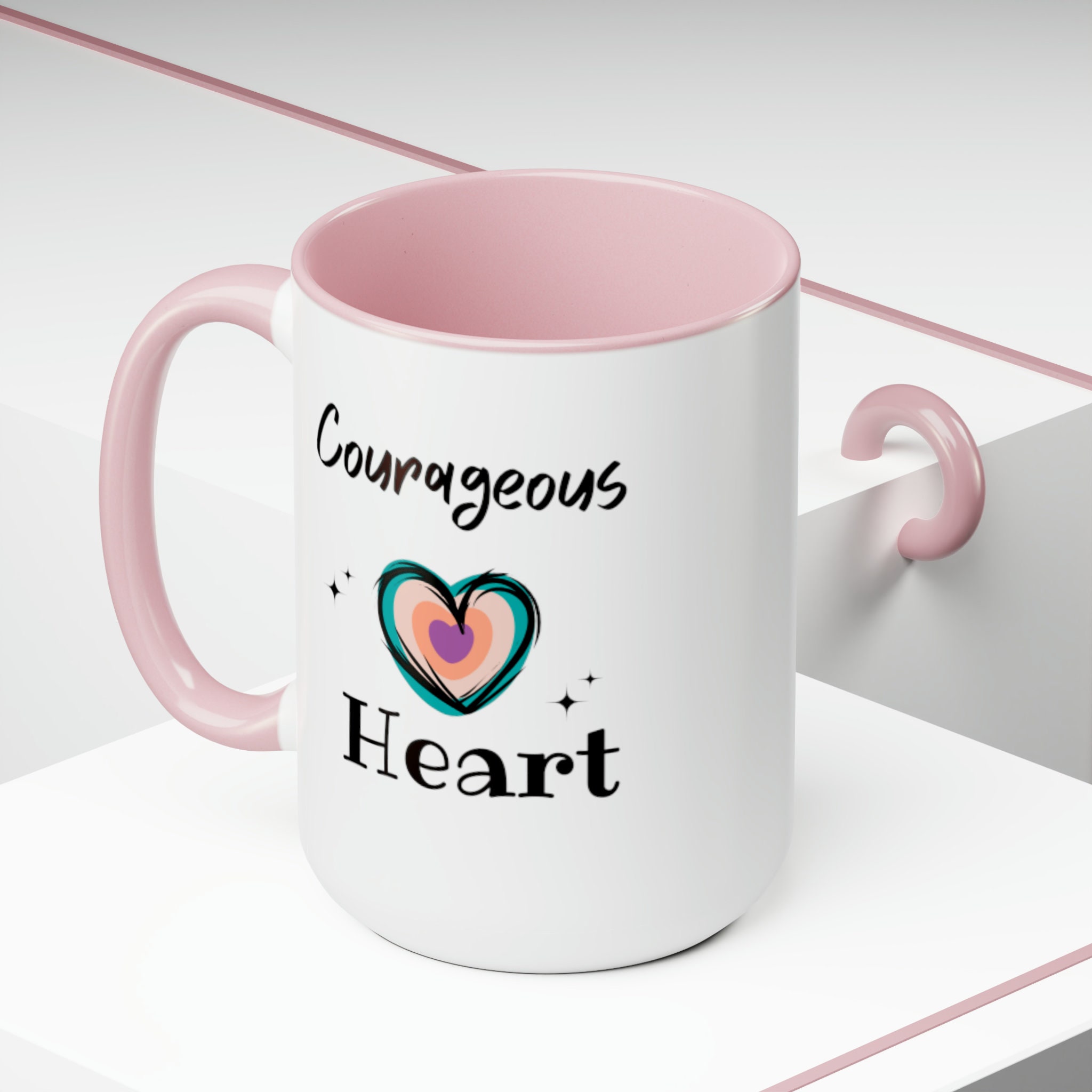 Courageous Heart Positive Affirmation Dual-tone Coffee Mugs - Etsy