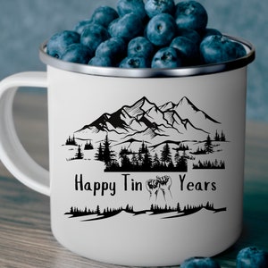 Tin Year Anniversary Mug-custom Couple Camping Mug, Personalized 10th ...