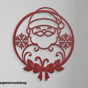 Santa Claus Metal Sign-custom Charming Santa Claus Round Metal Sign ...