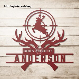 Custom Deer Hunter Metal Sign: Personalized Hunting Cabin Decor - Etsy