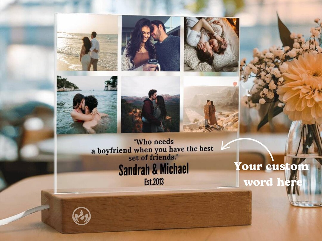 Custom Photo Collage LED Light-romantic Gift for Boyfriend ...
