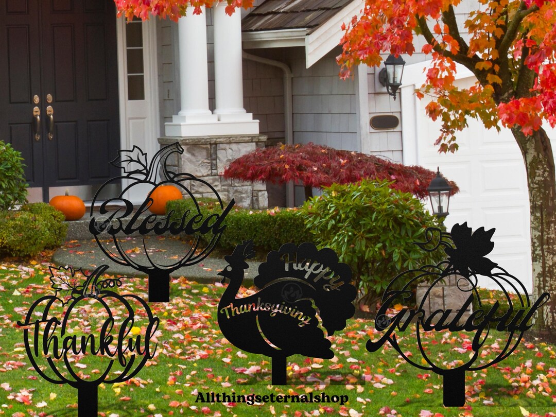 Thanksgiving Outdoor Decor Yard Sign-custom Metal Art Garden Stakes ...