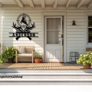 Custom Deer Hunter Metal Sign: Personalized Hunting Cabin Decor - Etsy