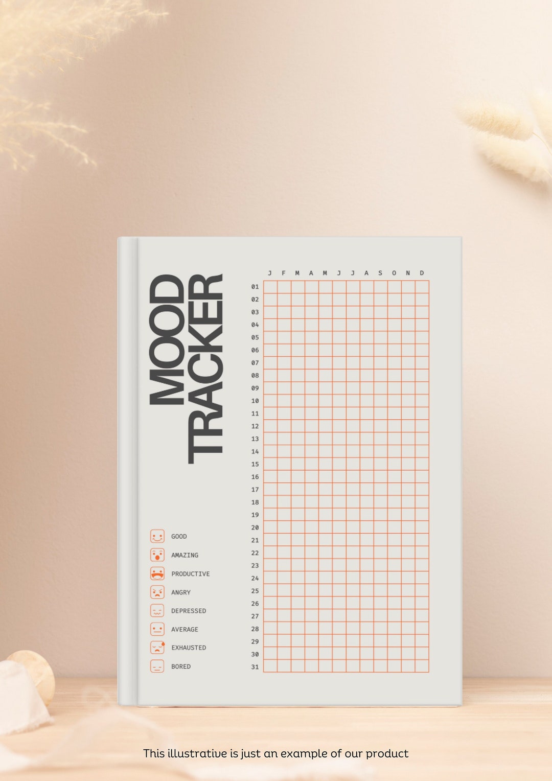 Beige Mood Tracker Printable Daily Emotion Journal Mood - Etsy