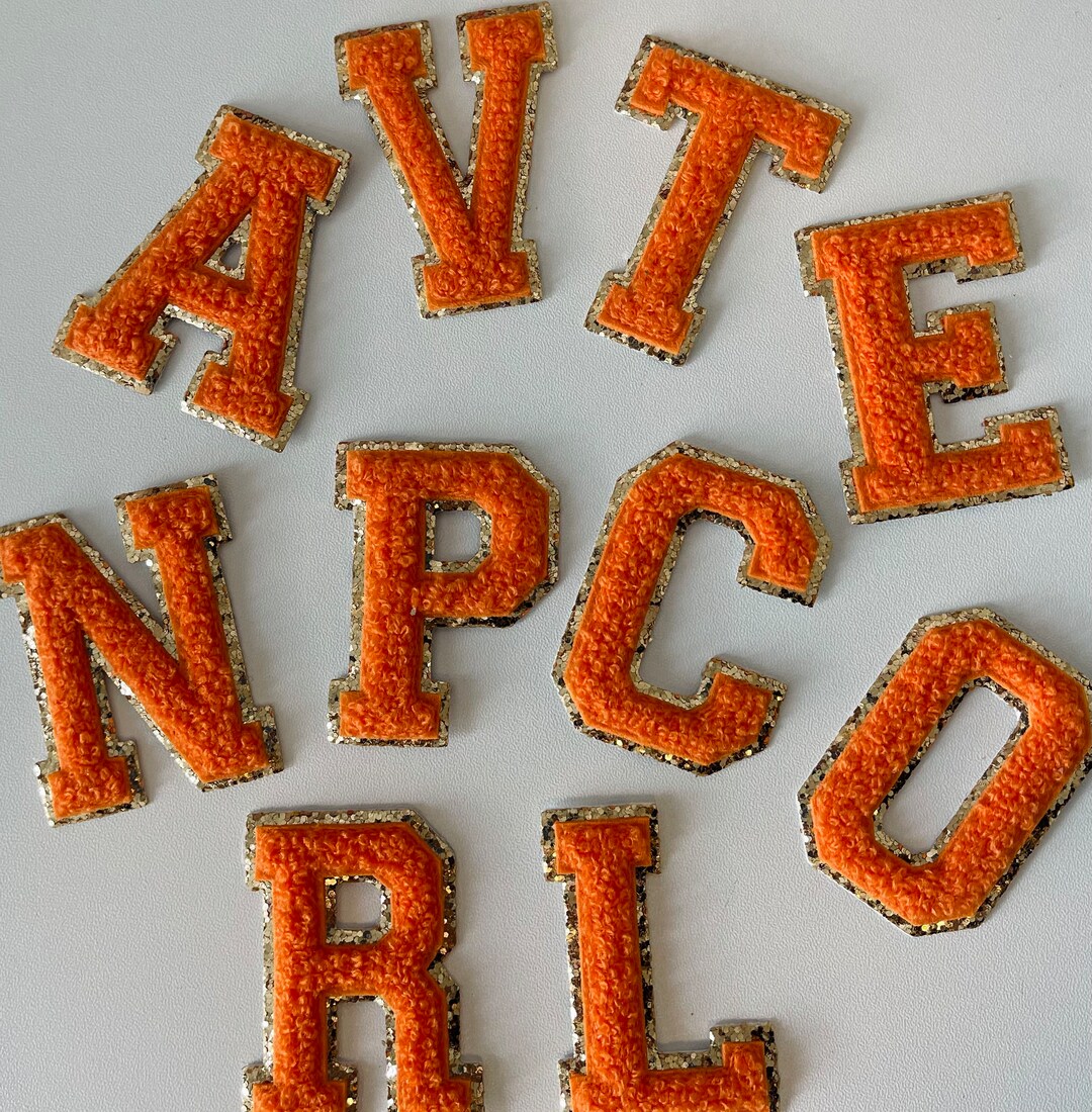 Orange Chenille Letter Patch - Etsy