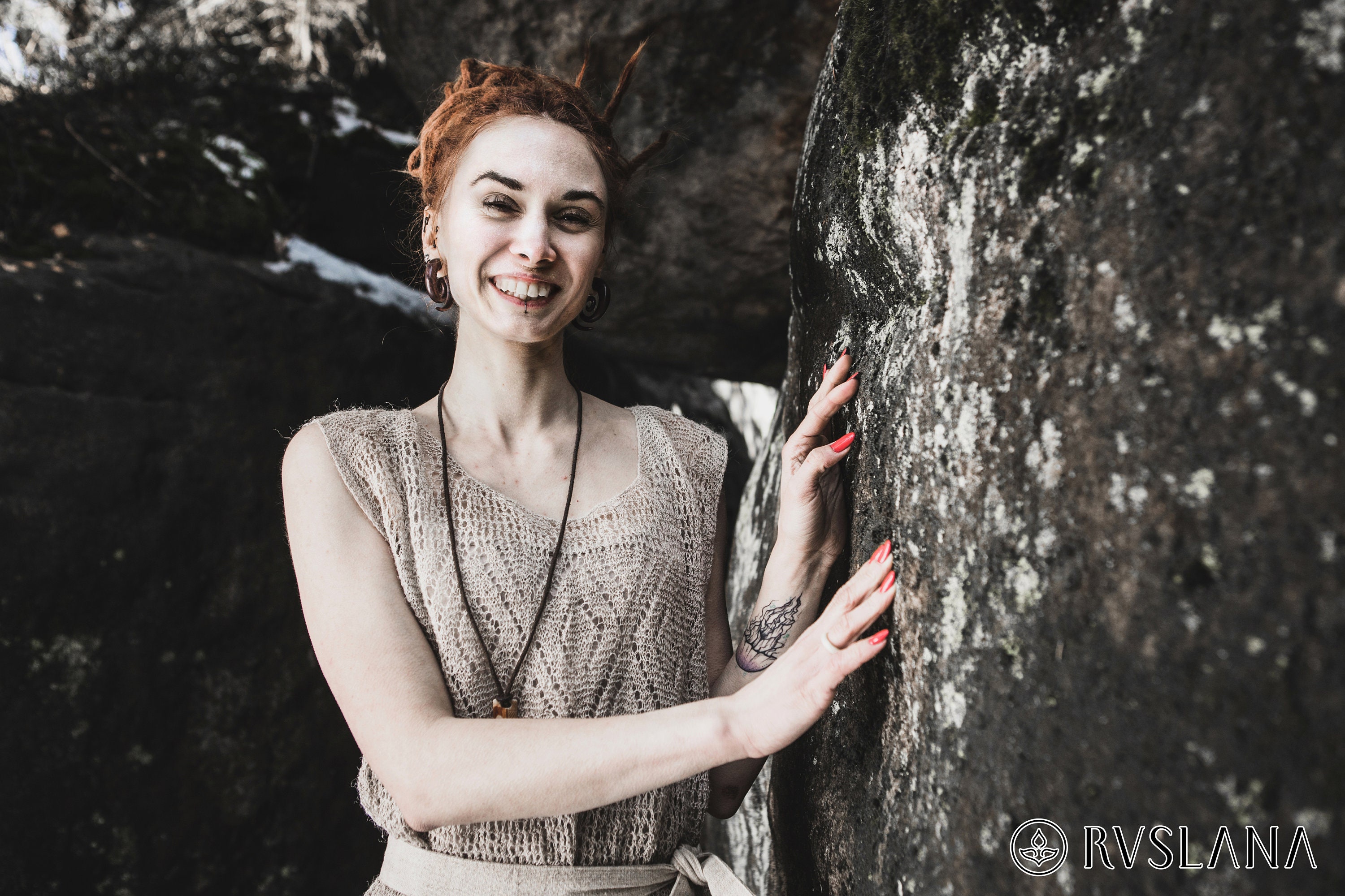 Hand Knitted Nettle Dress With Pattern ECO FRIENDLY Ruslana Eco Wear - Etsy