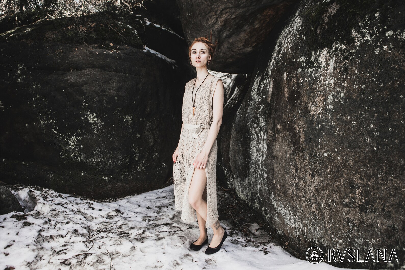 Hand Knitted Nettle Dress With Pattern - ECO FRIENDLY - Ruslana Eco ...